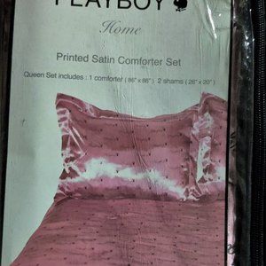 PLAYBOY | Bedding | New Playboy Satin Comforter Set Packaging Damaged ...
